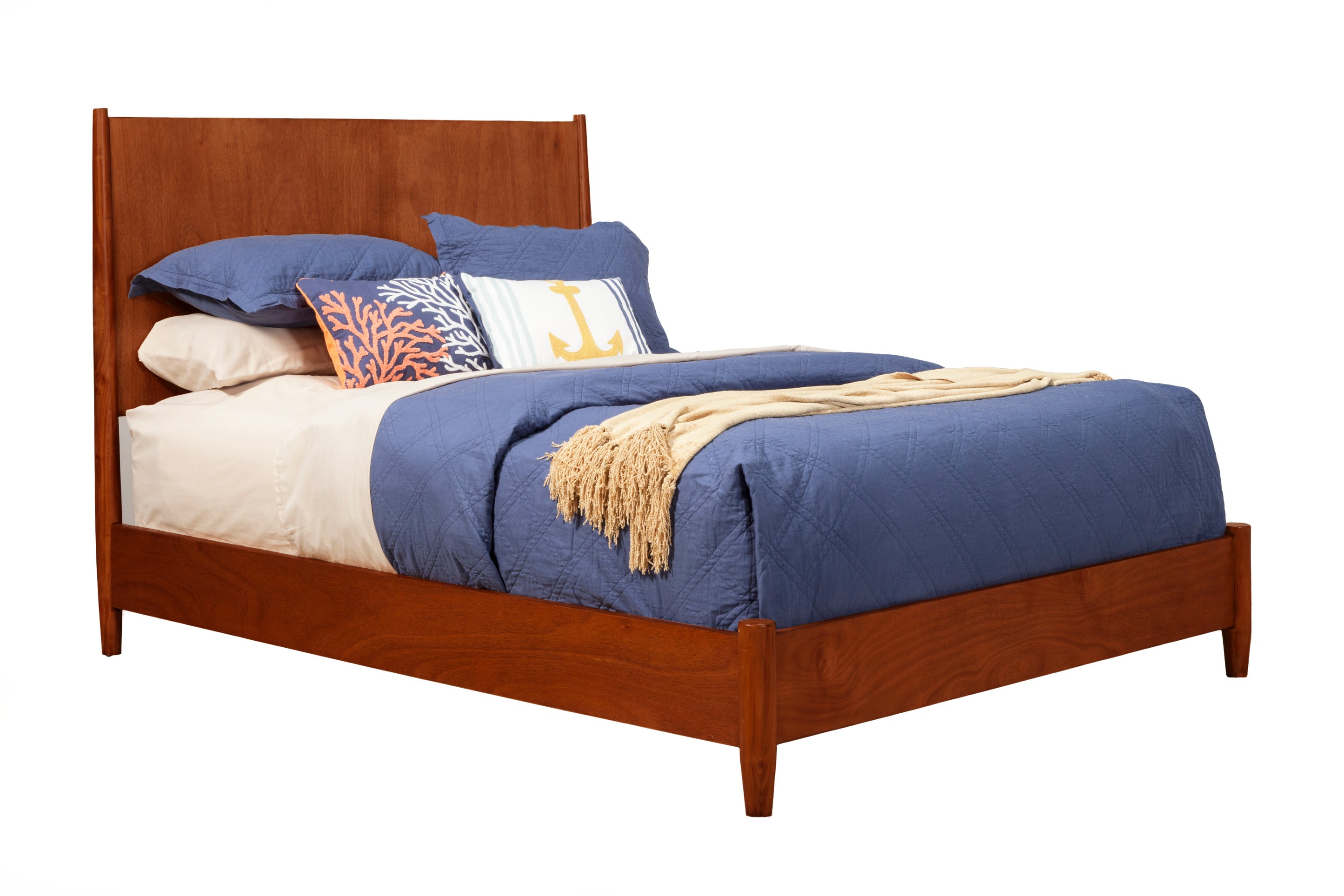 Flynn Panel Bed, Chestnut – Alpine Furniture