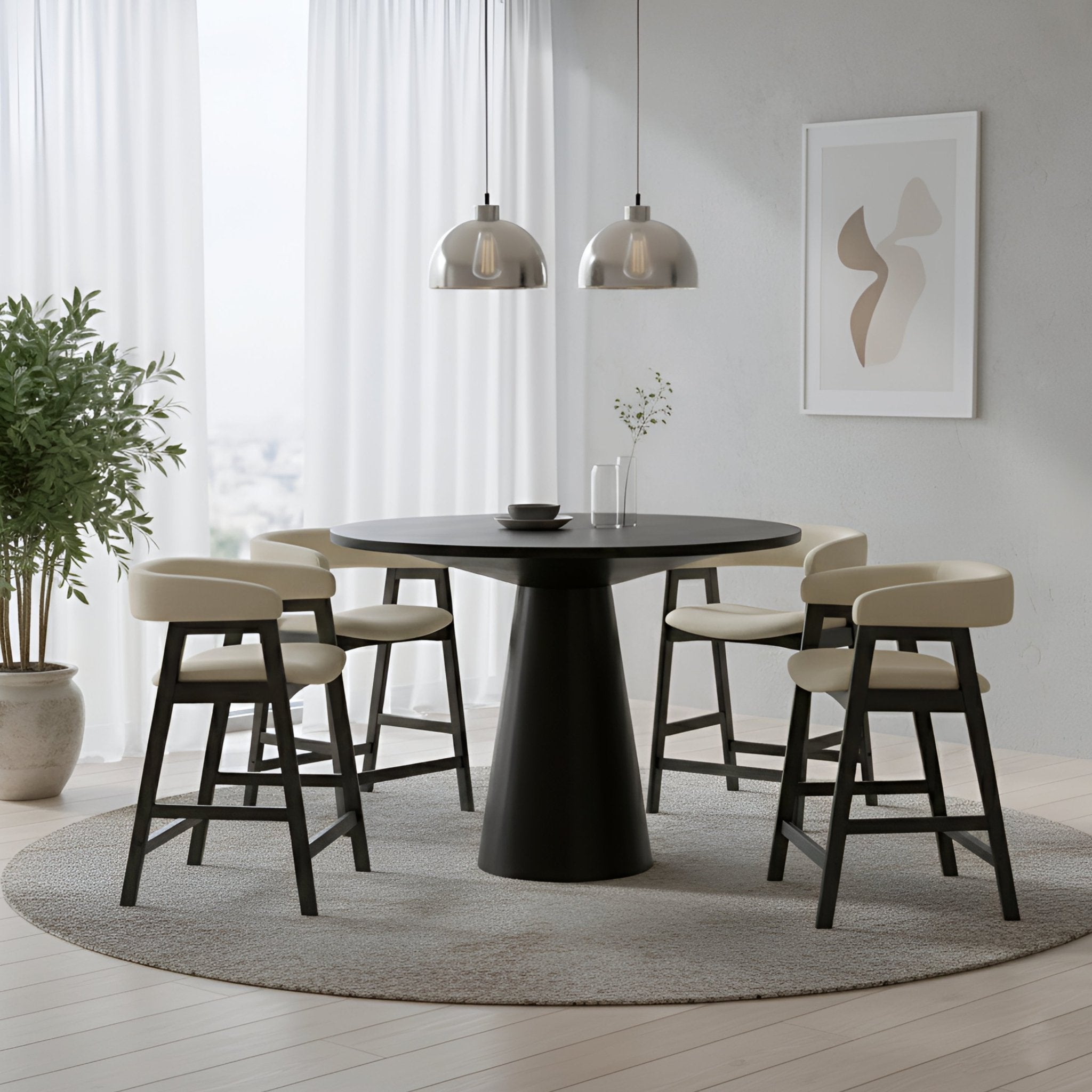 Cove Counter Height Table, Vintage Black – Alpine Furniture