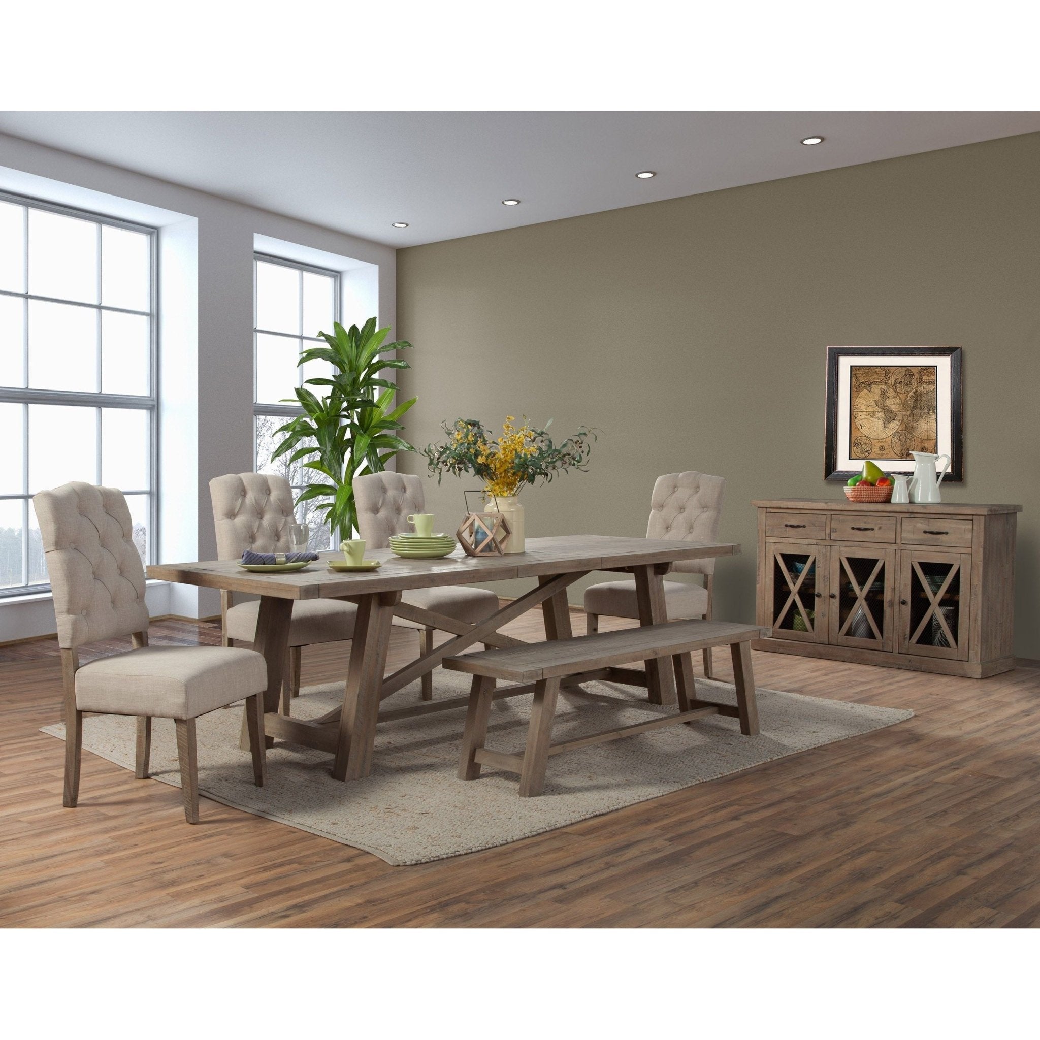Newberry Rectangular Dining Table, Weathered Natural – Alpine Furniture